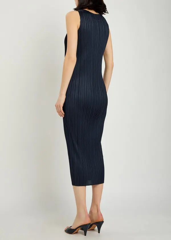 Issey Miyake Woven Midi Dress - Navy