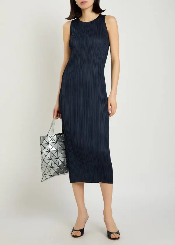 Issey Miyake Woven Midi Dress - Navy