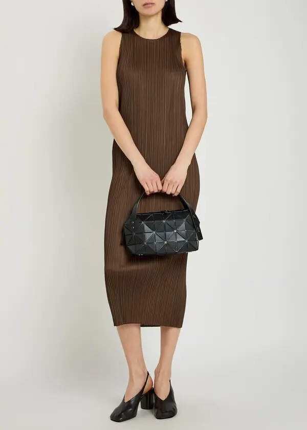 Issey Miyake Pleated Midi Dress - Brown