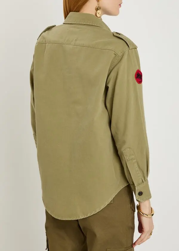 Isabel Marant Étoile Umberta Appliquéd Twill Shirt - Khaki