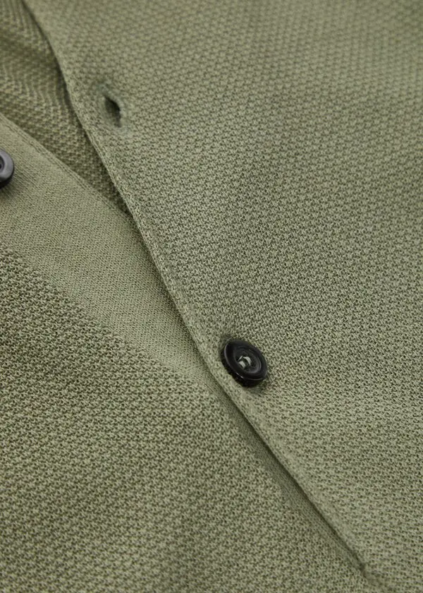 John Smedley Roth Fine-knit Cotton Polo Shirt - Olive