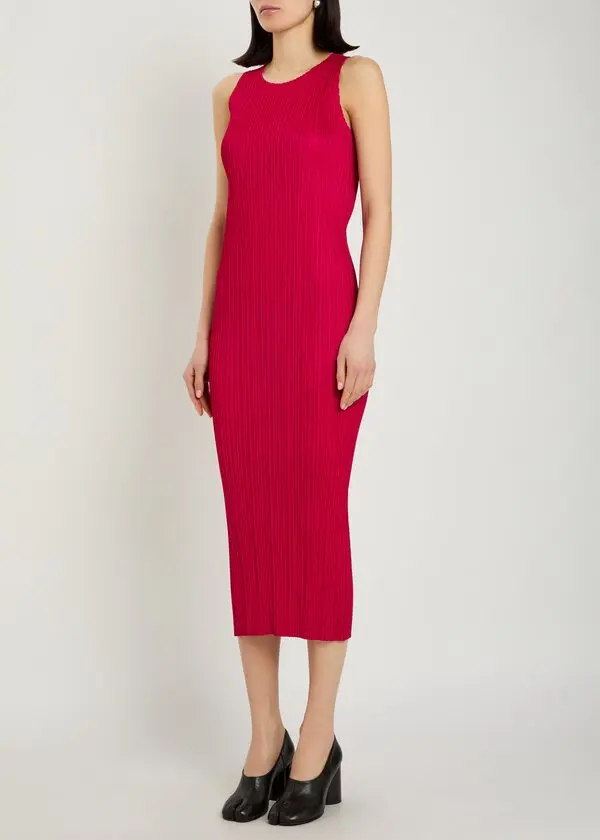 Issey Miyake Midi Dress - Red