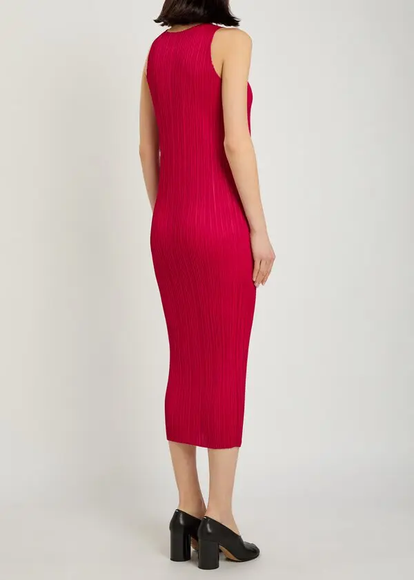 Issey Miyake Midi Dress - Red