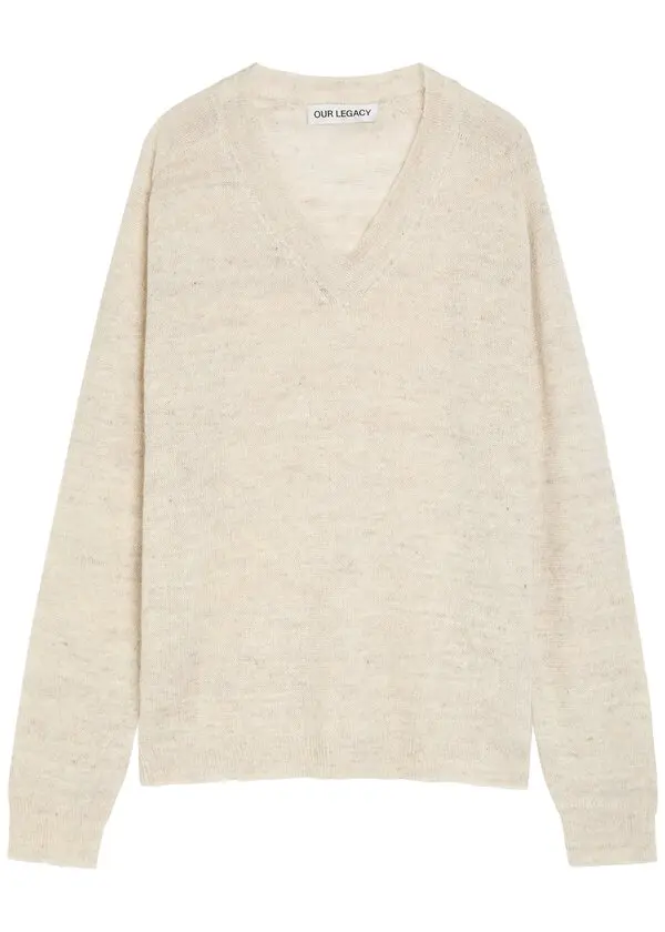 Our Legacy Rue Fine-knit Linen-blend Jumper - Ivory