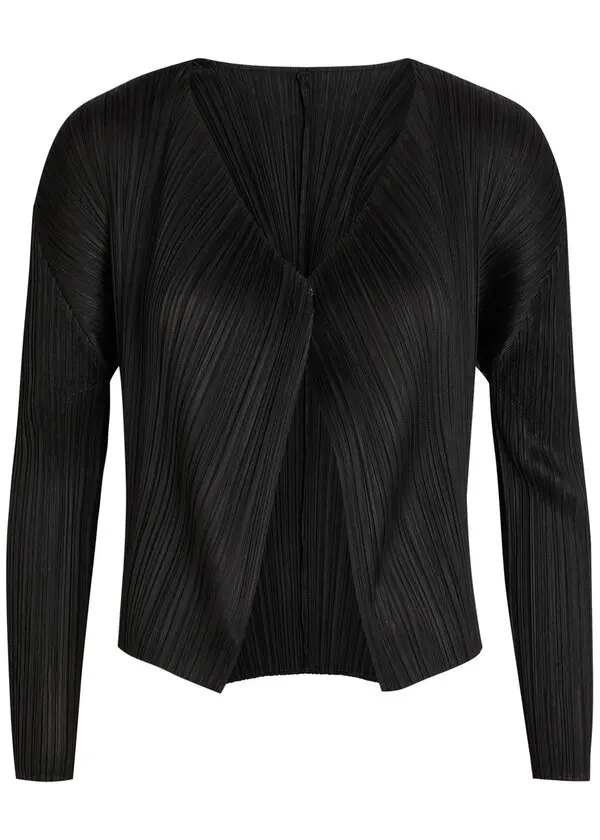 Issey Miyake Woven Pleated Cardigan - Black