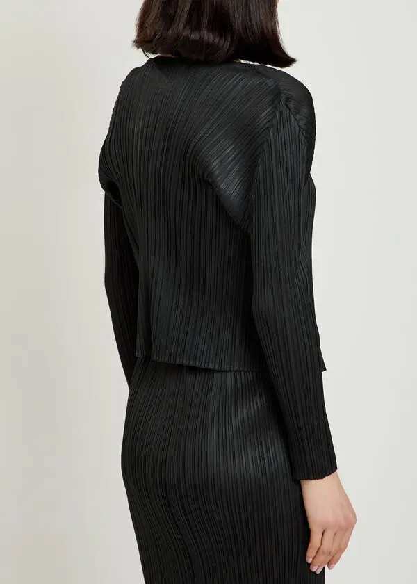 Issey Miyake Woven Pleated Cardigan - Black