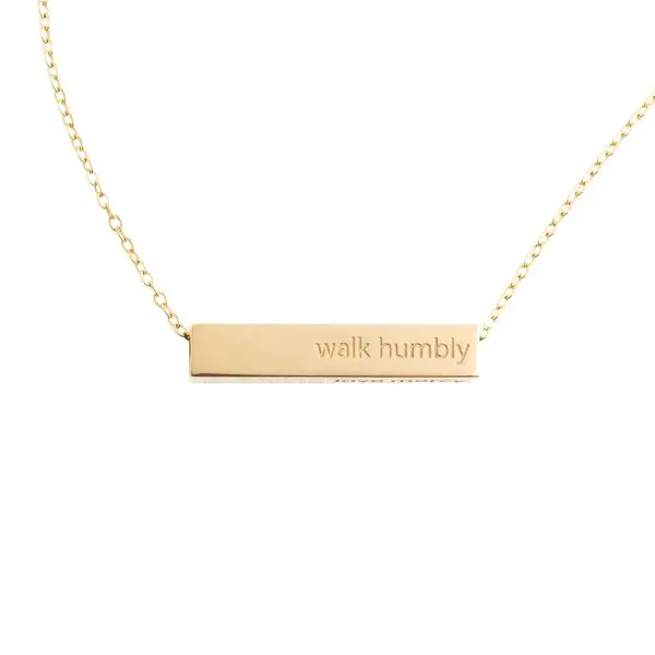 STARFISH PROJECT Walk Humbly Plated Bar Necklace - Gold