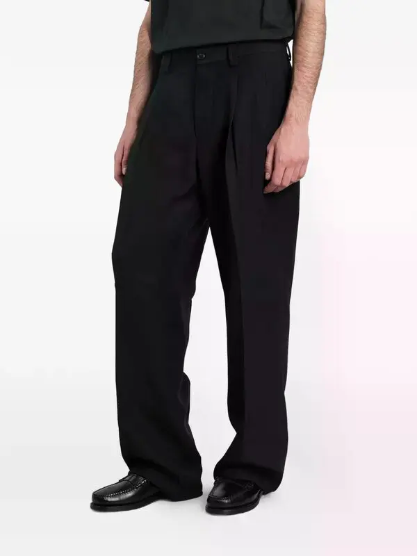 LANEUS Pleated Straight-leg Trousers
