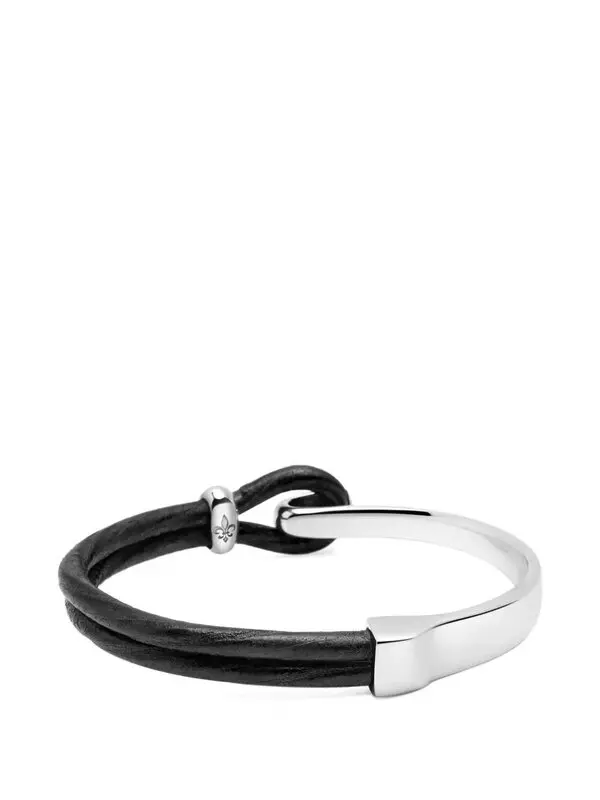 NIALAYA JEWELRY Sterling And Black Leather Hook Bracelet