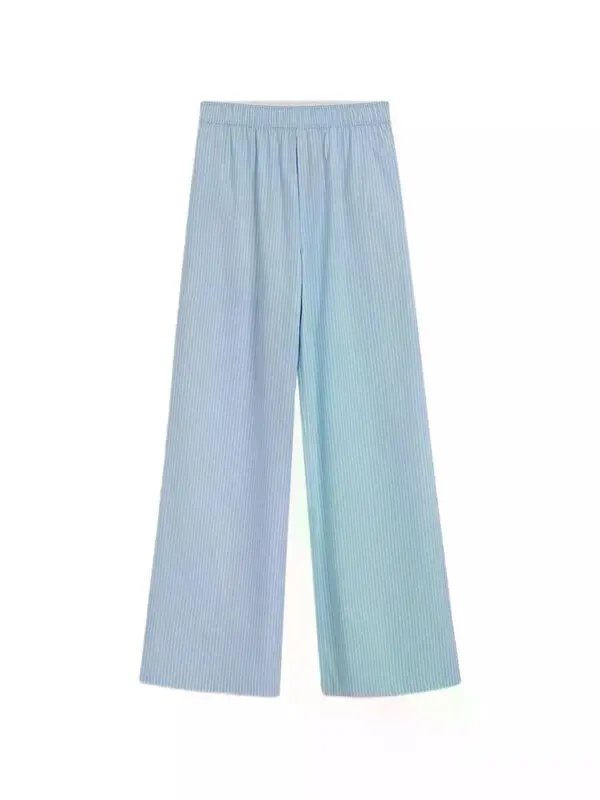 Hugo Striped Embroidered Logo Wide-leg Trousers