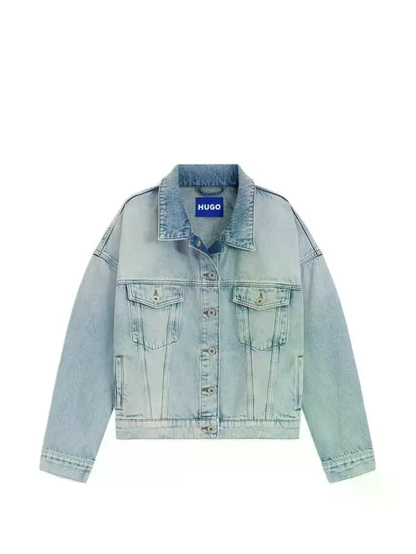 Hugo Faded Effect Drop Shoulder Denim Jacket