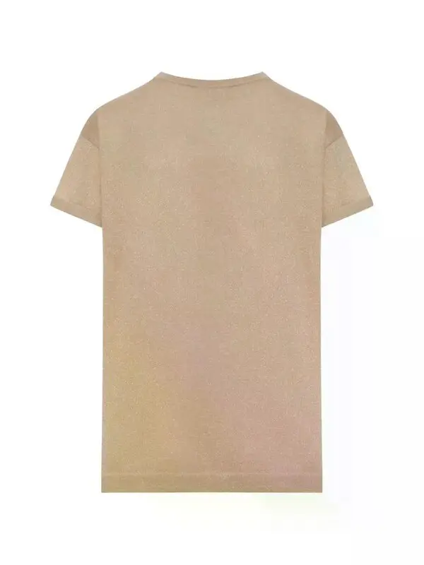 Brunello Cucinelli Lurex-knit Drop-shoulder T-shirt - Neutrals
