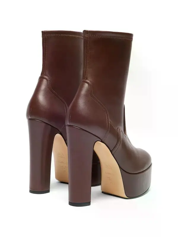Casadei Patty Platform Ankle Boots - Brown