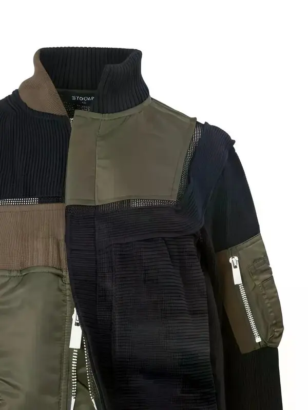 Sacai Panelled Zip-up Sweater