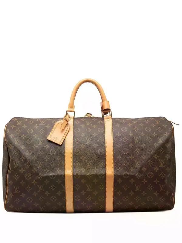 LOUIS VUITTON Monogram Keepall 55 Travel Bag - Brown