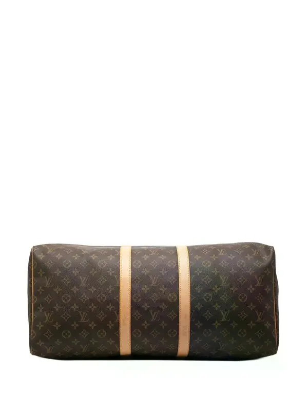 LOUIS VUITTON Monogram Keepall 55 Travel Bag - Brown