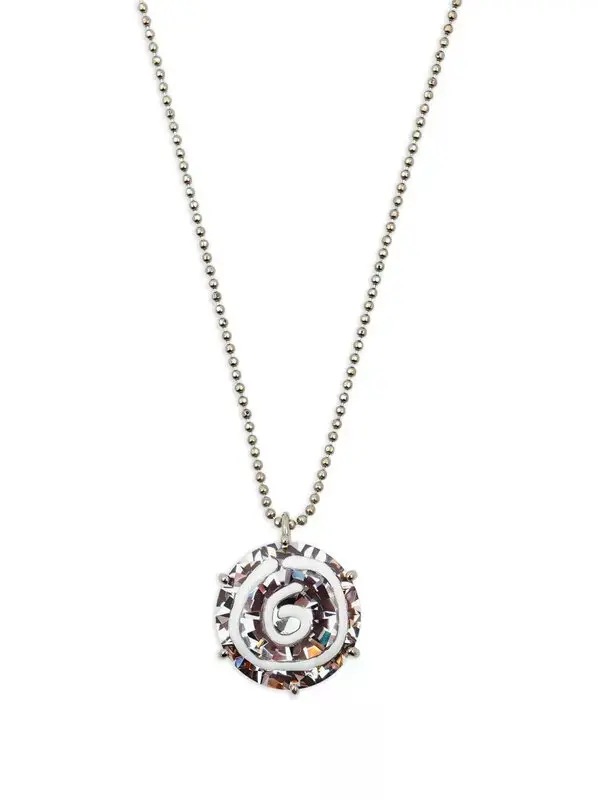 MAISON MARGIELA Tone Crystal Pendant Necklace - Silver