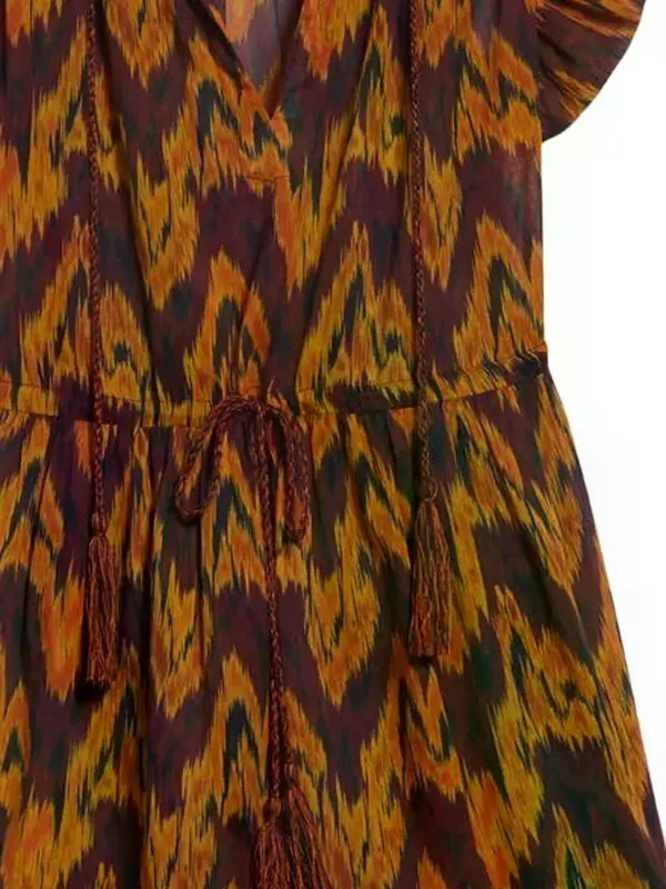 Ulla Johnson Ikat Print Ruffled Dress