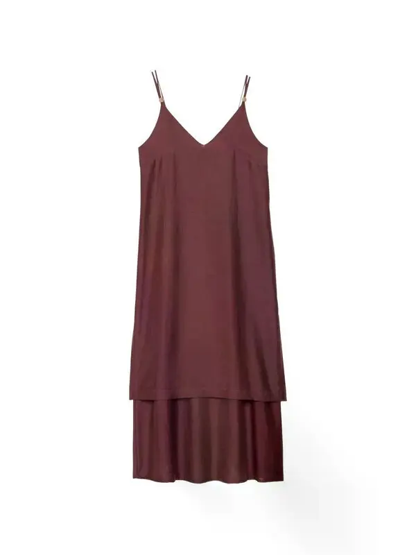 OTTOD'AME Layered Spaghetti-strap Dress - Red