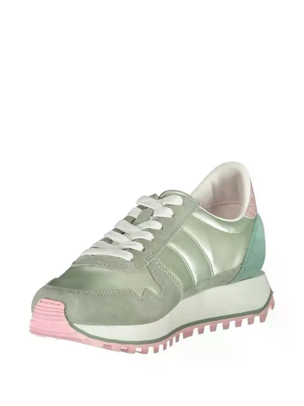 BLAUER. Lace-up Sneakers With Glitter Heel