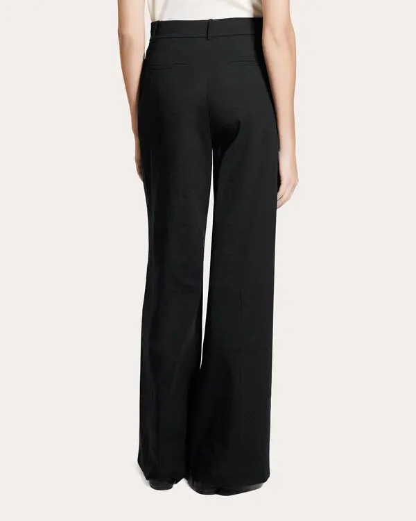 Theory Good Linen High-rise Wide-leg Trousers - Black