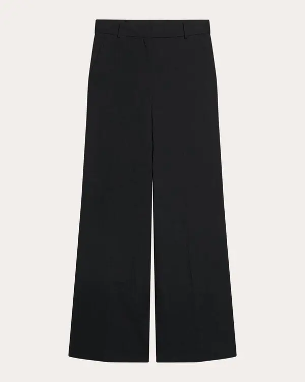 Theory Good Linen High-rise Wide-leg Trousers - Black