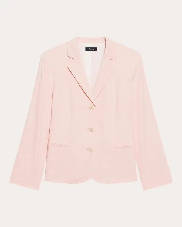 Theory Good Linen Shrunken Blazer - Pink