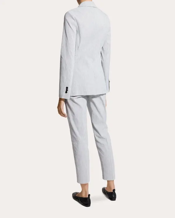 Theory Textured Linen Blend Staple Blazer - Grey