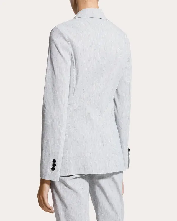 Theory Textured Linen Blend Staple Blazer - Grey