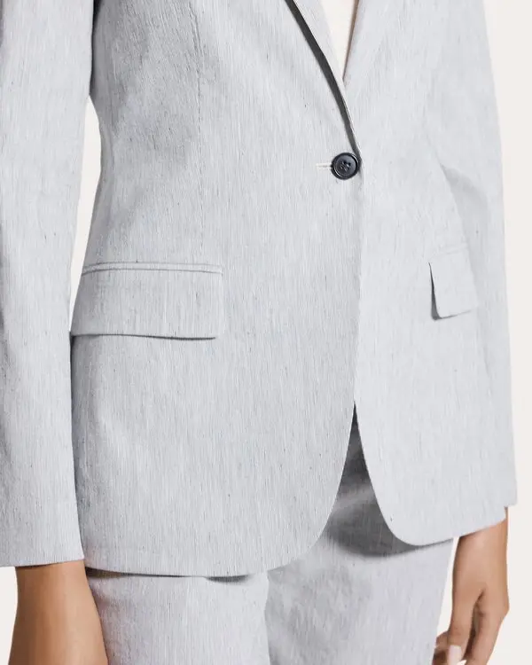 Theory Textured Linen Blend Staple Blazer - Grey