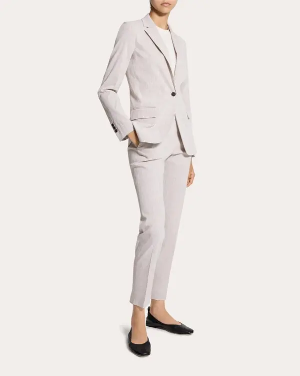 Theory Textured Linen Staple Blazer - Neutral