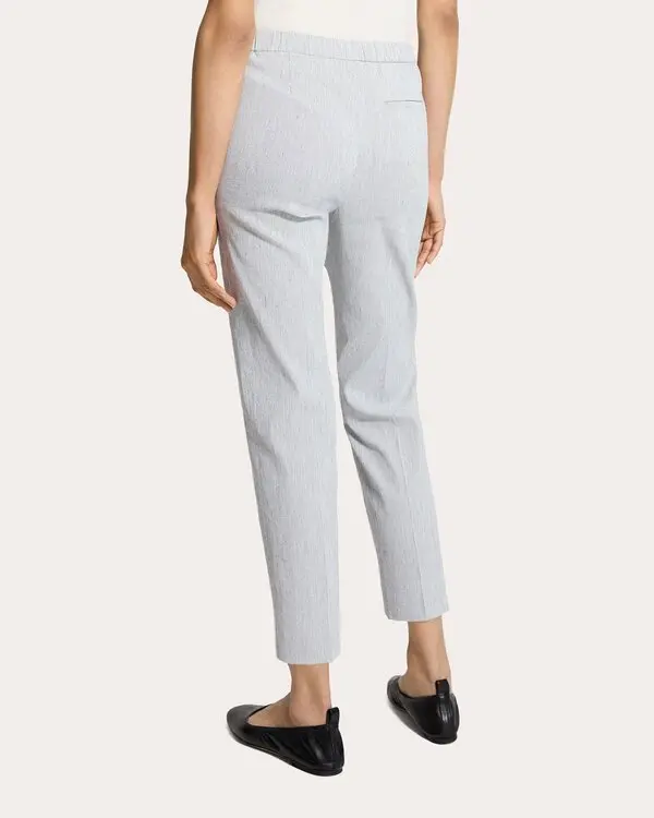 Theory Treeca Textured Cropped Pull-on Pants - Grey