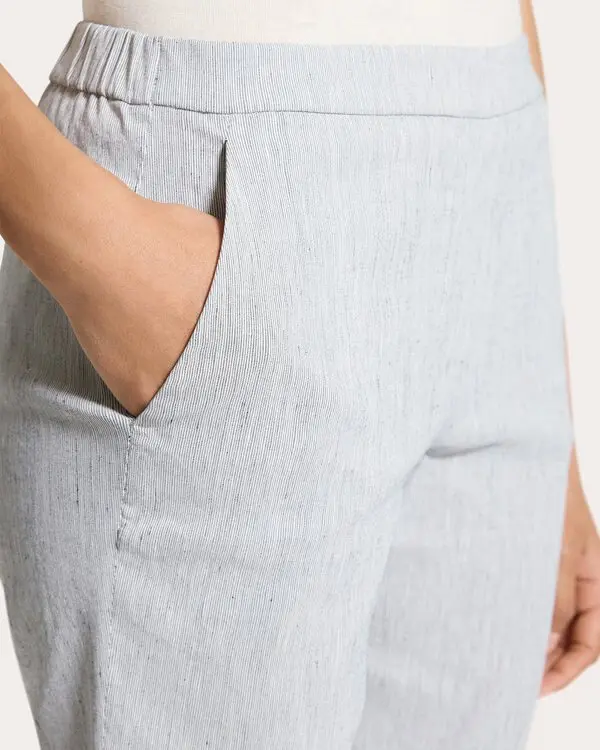 Theory Treeca Textured Cropped Pull-on Pants - Grey
