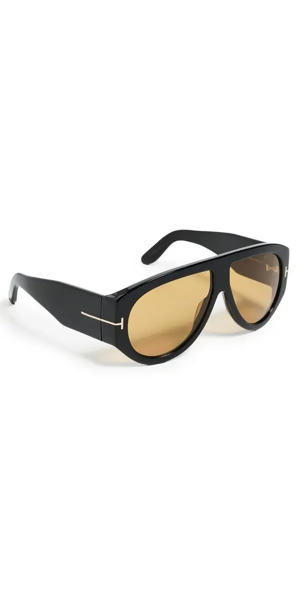 TOM FORD Bronson Aviator Sunglasses - Shiny Black