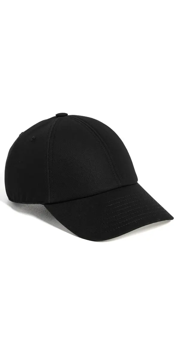 COURREGES Signature Cotton Twill Cap - Black
