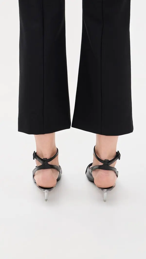 COURREGES Leather Kitten Heel Sandals