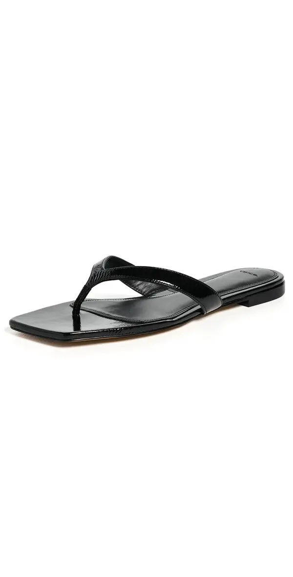 Vince San Juan Ii Patent Calfskin Sandals - Black