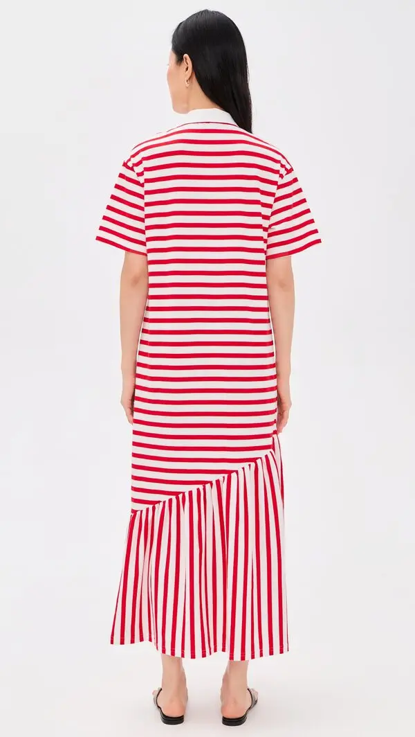 NEVER FULLY DRESSED Striped Jersey Maxi Dress