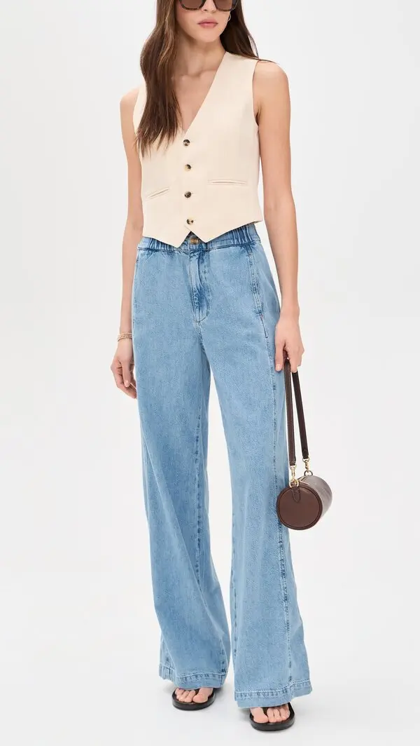 Paige Rumi Paneled Wide-leg Jeans