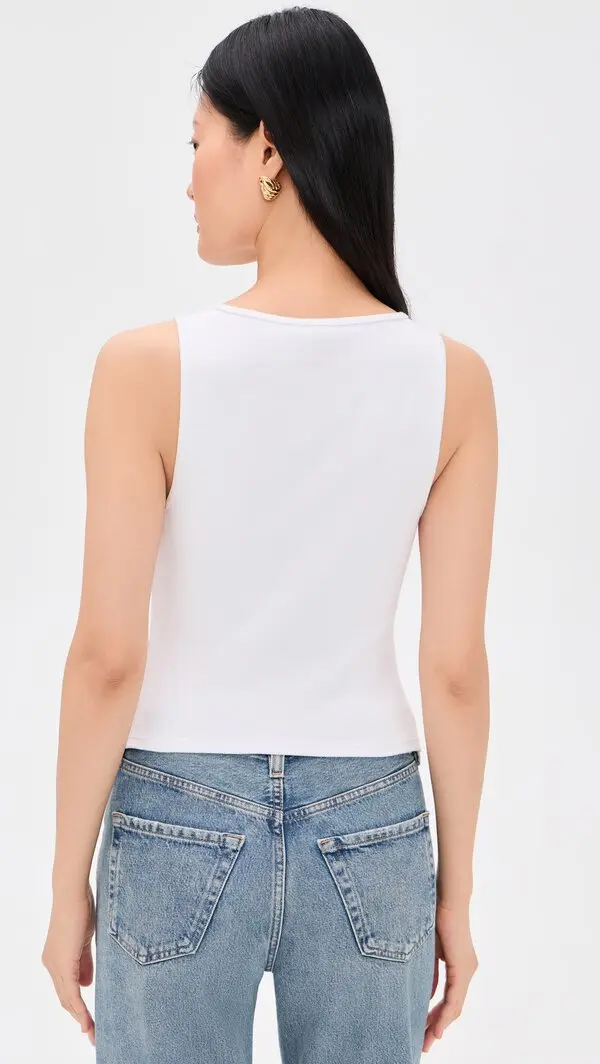 Paige Bali Ribbed Knit Tank Top - White