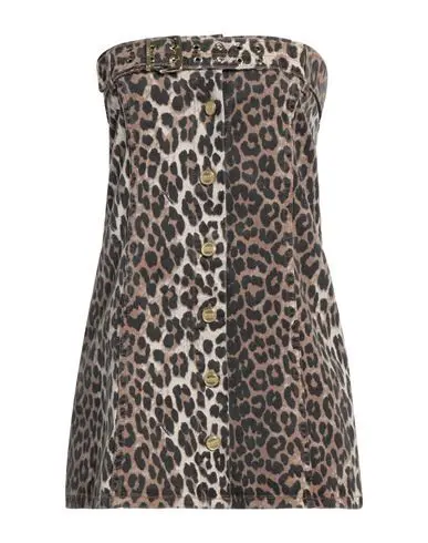 GANNI Leopard-print Belted Tube Top