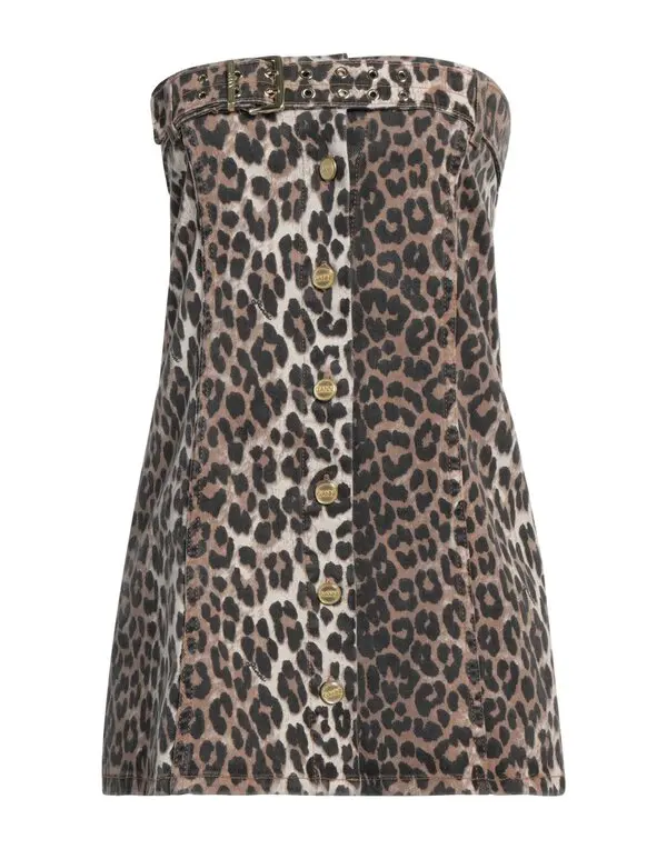 GANNI Leopard-print Belted Tube Top