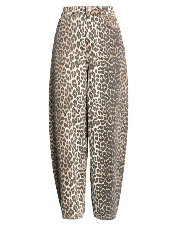 GANNI Leopard-print Organic Cotton Mom Jeans