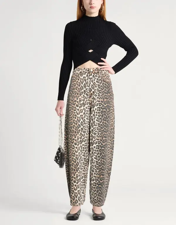 GANNI Leopard-print Organic Cotton Mom Jeans