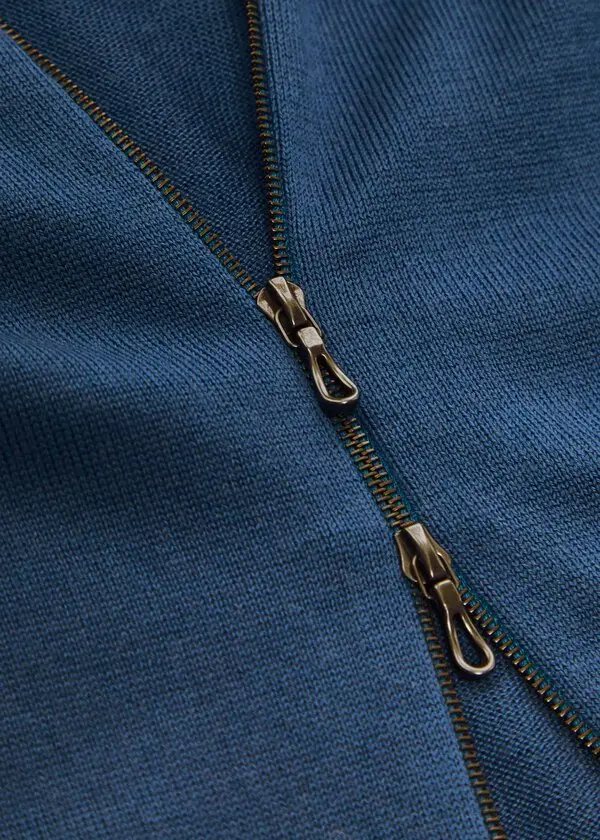 John Smedley Carty Hooded Merino Wool Jumper - Blue