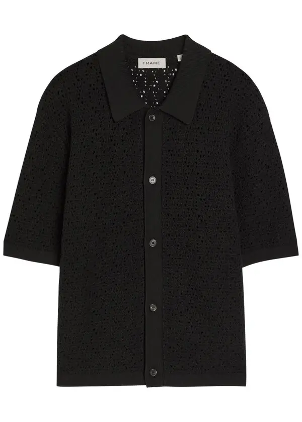 FRAME Open-knit Cotton-blend Shirt