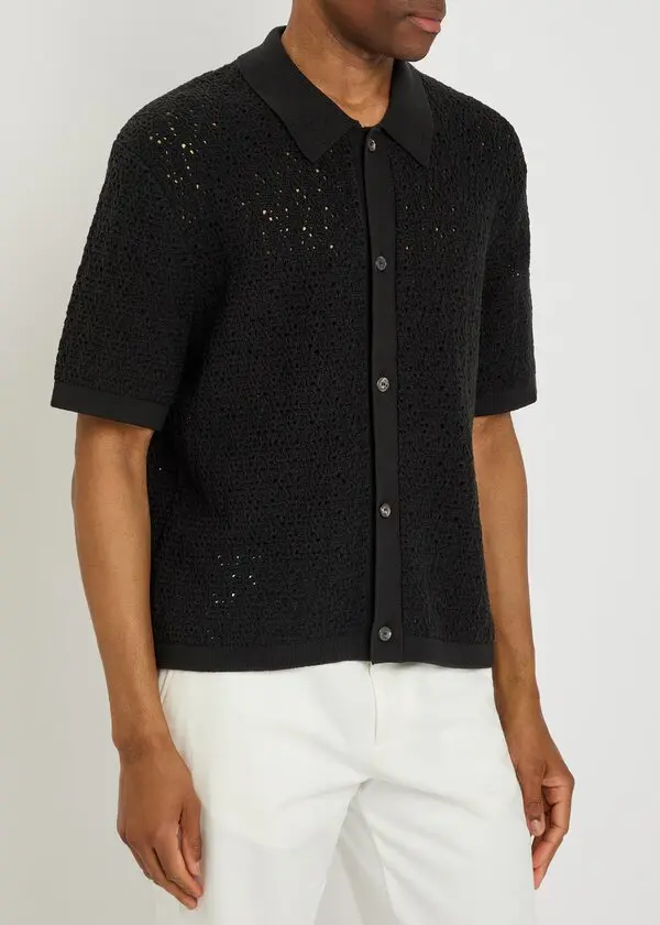 FRAME Open-knit Cotton-blend Shirt