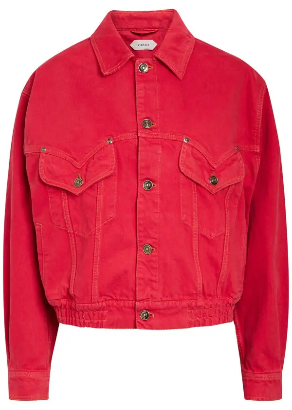 Versace Blouson Denim Jacket - Red