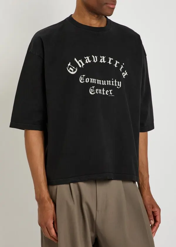 WILLY CHAVARRIA Buffalo Printed Cotton T-shirt - Black