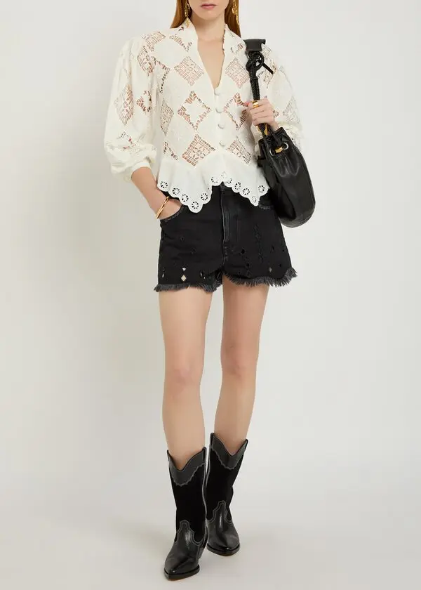 Isabel Marant Étoile Aecia Cut-out Denim Shorts